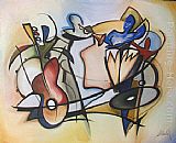 Alfred Gockel Body Language II (gold) Painting - iPaintingsforsale.com