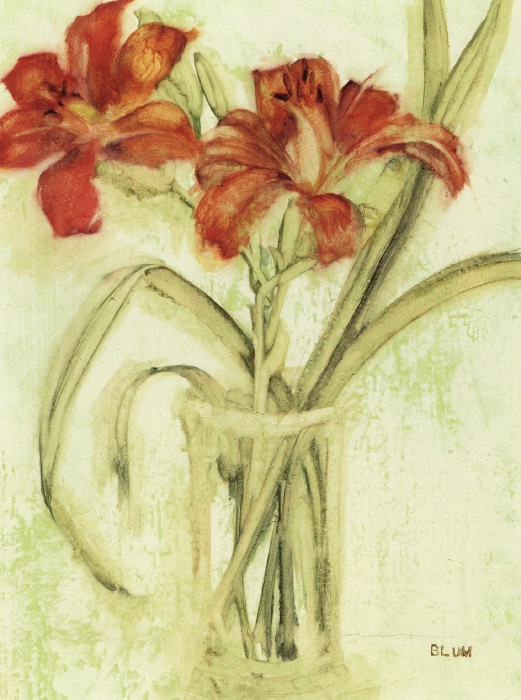 Cheri Blum Vase of Day Lilies IV Painting - iPaintingsforsale.com