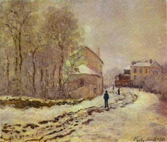 Claude Monet Snow at Argenteuil Painting - iPaintingsforsale.com