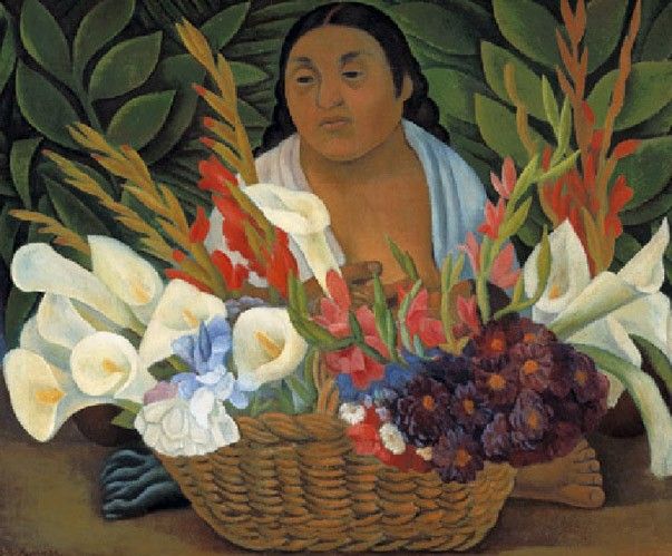 Diego Rivera Flower Seller Painting - iPaintingsforsale.com