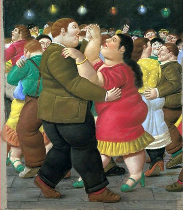Fernando Botero Dancers 2002 Painting - iPaintingsforsale.com
