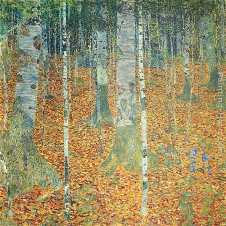 Gustav Klimt Birch Forest Painting - iPaintingsforsale.com