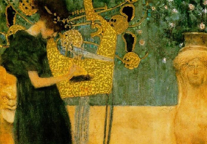 Gustav Klimt The Music (gold foil) Painting - iPaintingsforsale.com