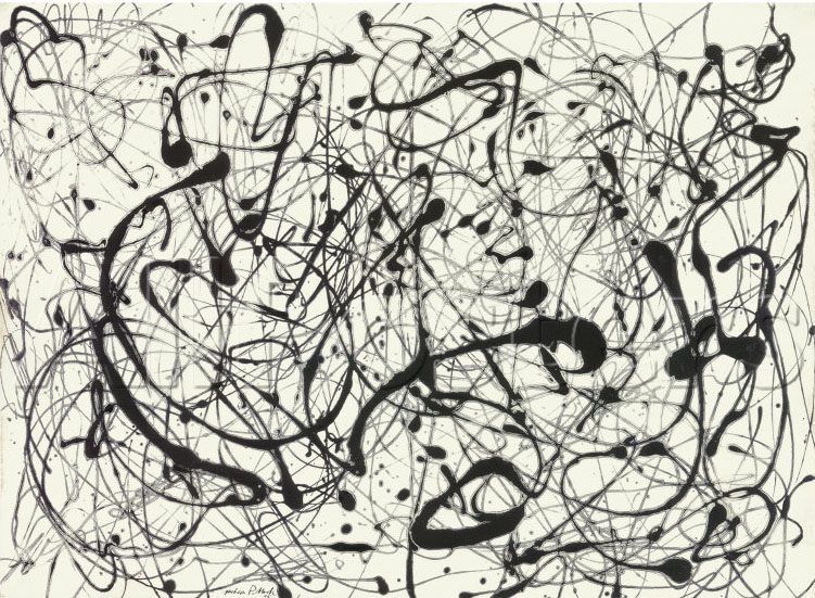 Jackson Pollock No. 14 Gray Painting - iPaintingsforsale.com