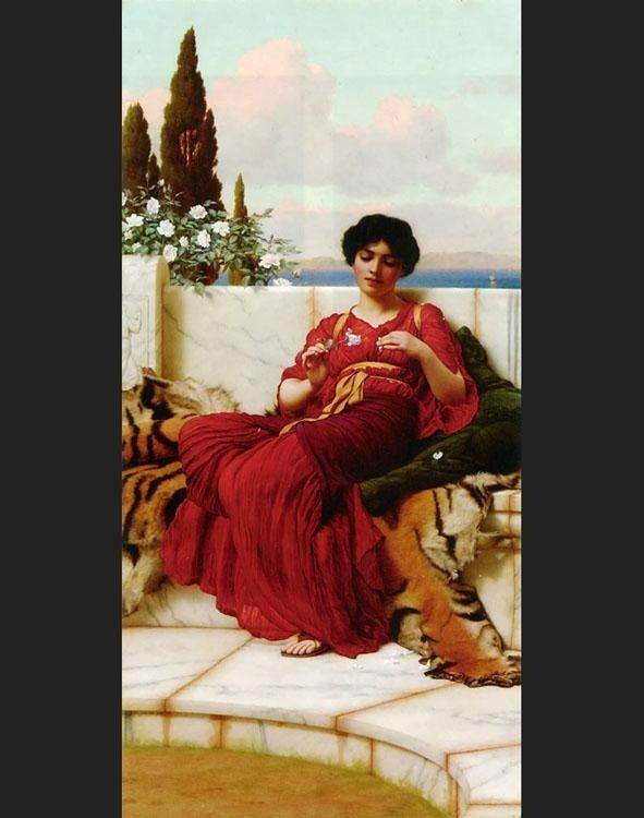 John William Godward Mischief Painting - iPaintingsforsale.com