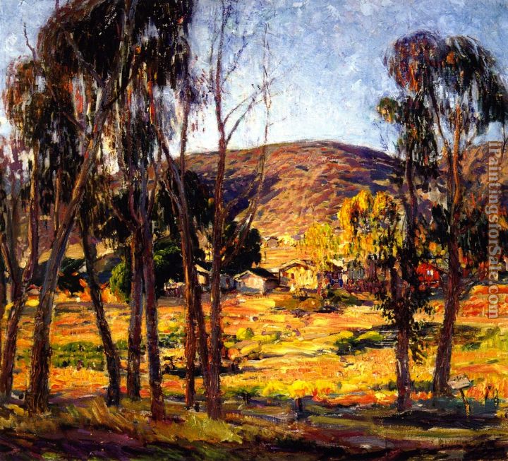 Joseph Kleitsch Houses among the Eucalypti Painting - iPaintingsforsale.com