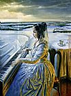 Michael Cheval Swansophone Elegy Painting 50% off - iPaintingsforsale.com