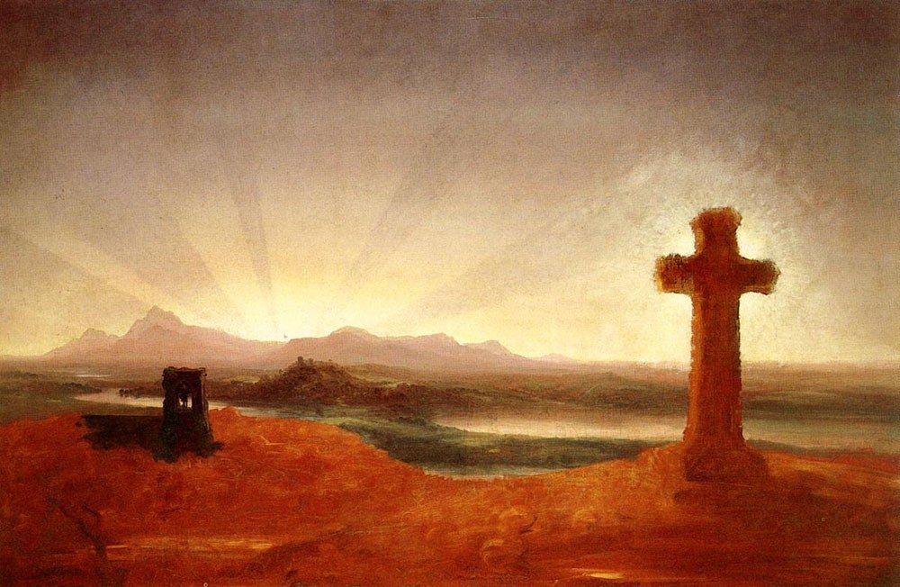 Thomas Cole Cross at Sunset Painting - iPaintingsforsale.com