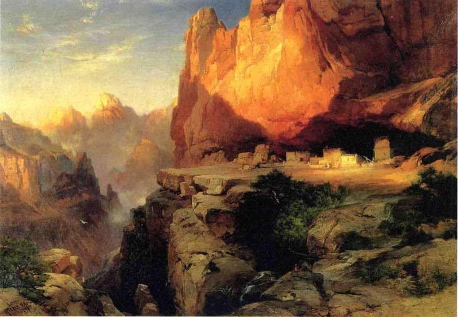 Thomas Moran Cliff Dwellers Painting - iPaintingsforsale.com