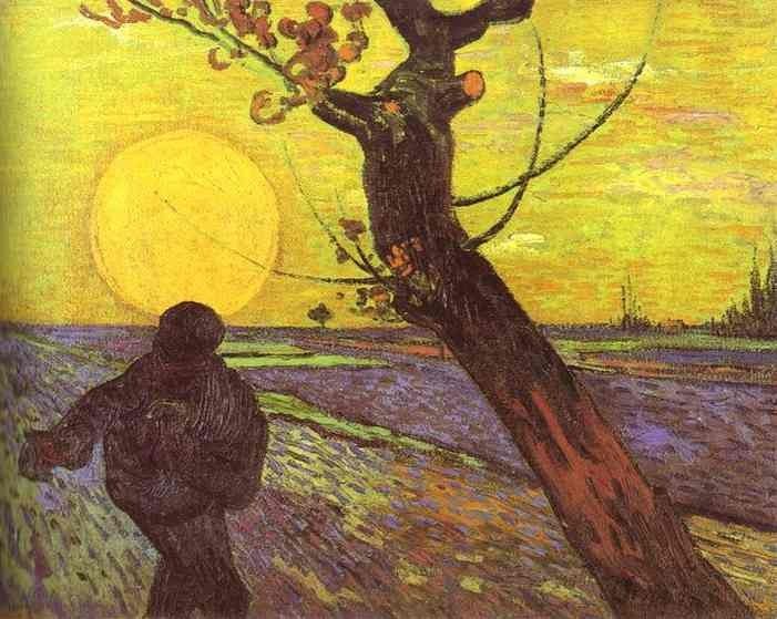 Vincent van Gogh Sower with Setting Sun After Millet Painting ...