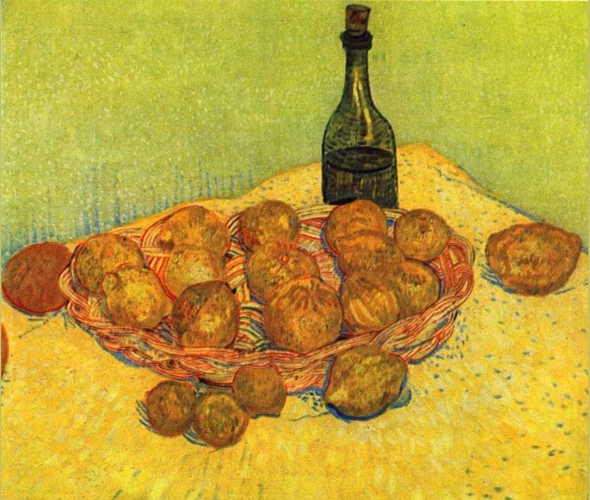 Vincent van Gogh Still life with a bottle of lemons and oranges ...