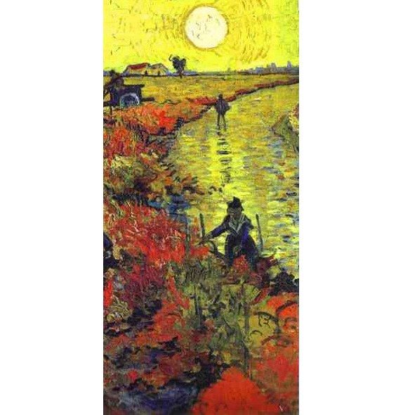 Vincent van Gogh The Red Vineyard at Arles detail Painting ...