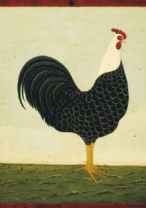Warren Kimble Rooster Facing East Painting - iPaintingsforsale.com