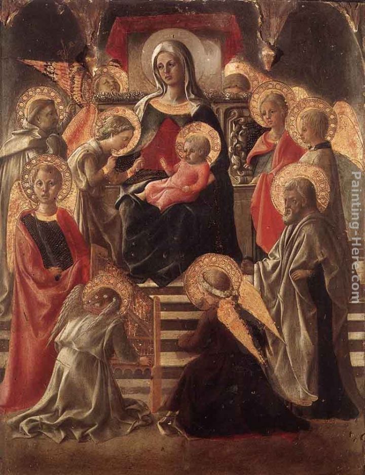 Fra Filippo Lippi Madonna and Child Enthroned with Saints Painting ...