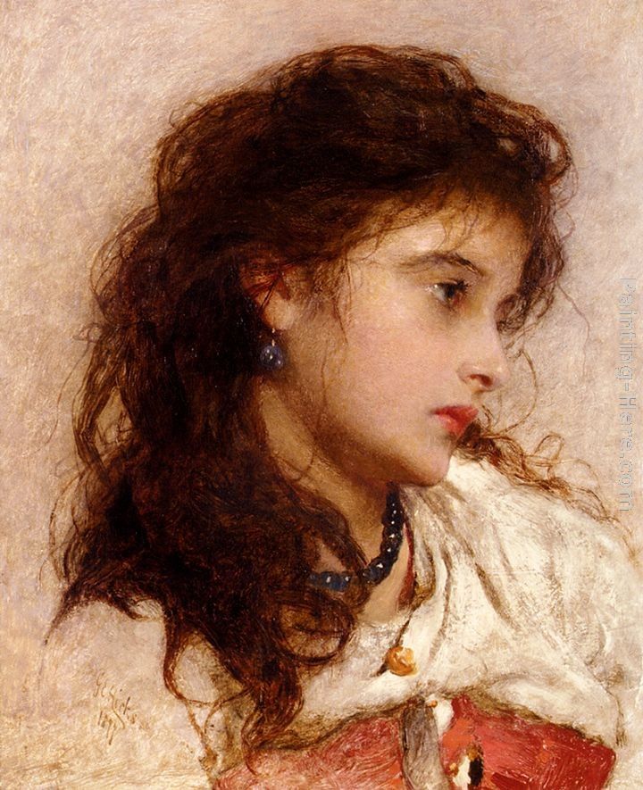 George Elgar Hicks A Gypsy Girl Painting - iPaintingsforsale.com