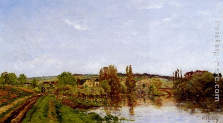Hippolyte Camille Delpy Walking Along The River Painting ...