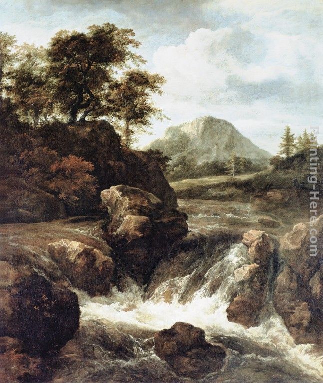 Jacob van Ruisdael A Waterfall Painting - iPaintingsforsale.com