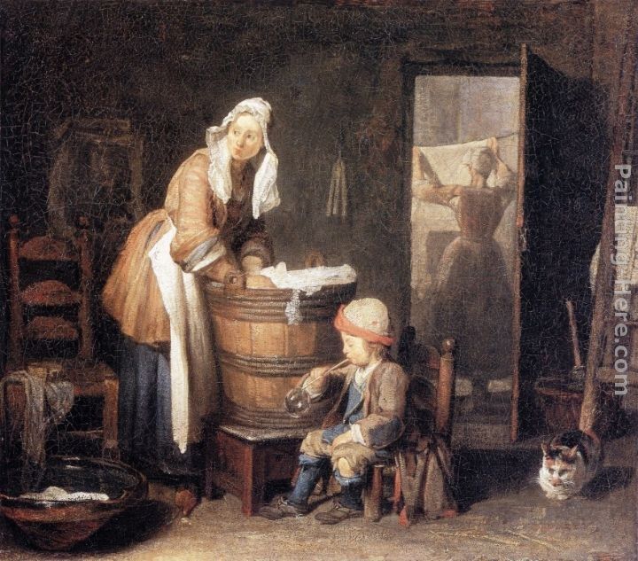 Jean Baptiste Simeon Chardin The Laundress Painting - iPaintingsforsale.com