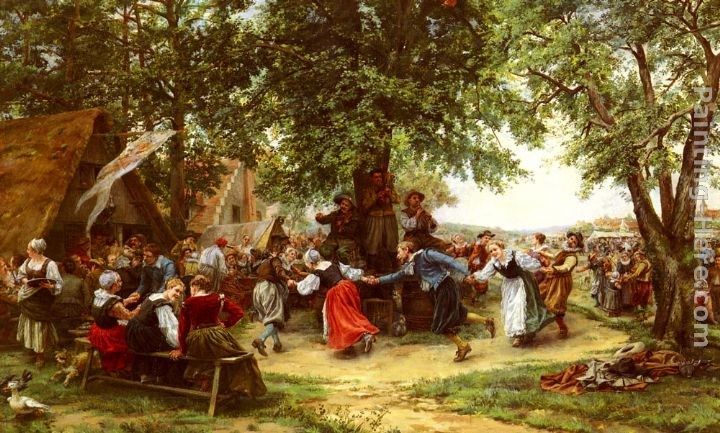 Jean Charles Meissonier The Village Festival Painting ...