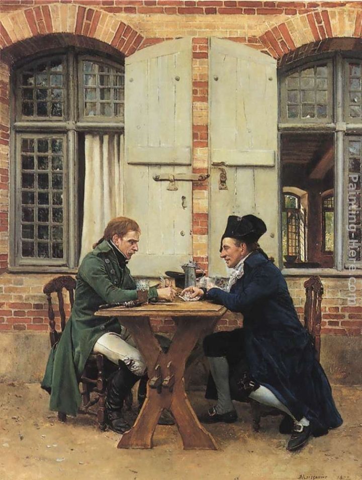 Jean-Louis Ernest Meissonier The Card Players Painting ...