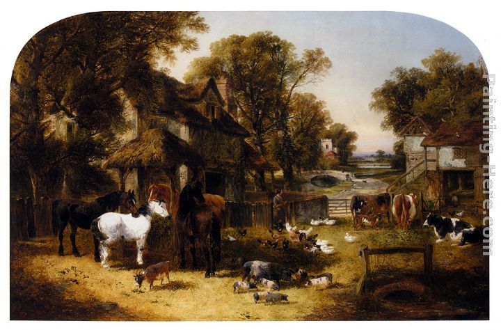 John Frederick Herring, Jnr An English Farmyard Idyll Painting ...