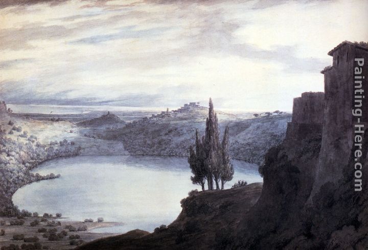 John Robert Cozens Lake Nemi, Campagna, Italy Painting ...