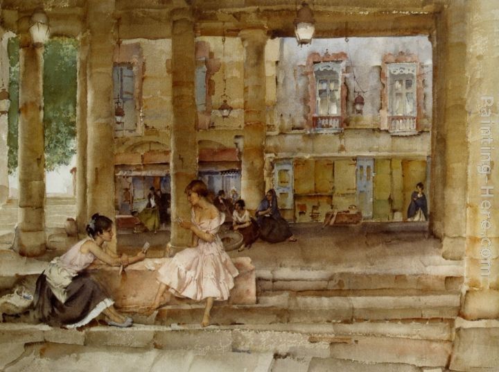 Sir William Russell Flint The Market Hall Cordes Painting ...
