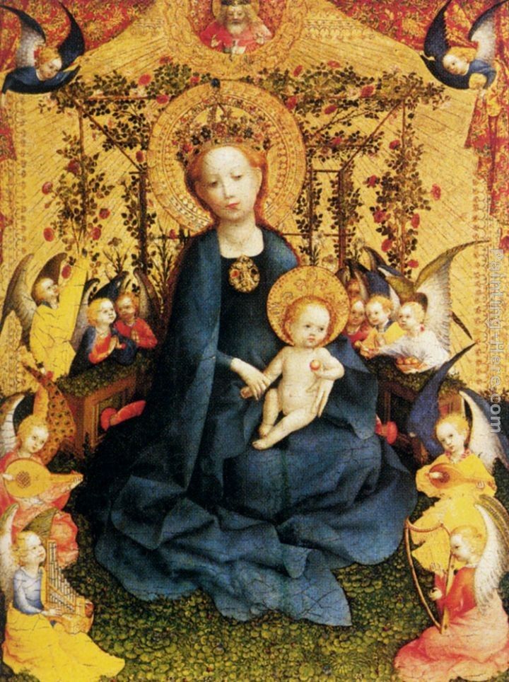 Stefan Lochner Madonna Of The Rose Bush Painting - iPaintingsforsale.com