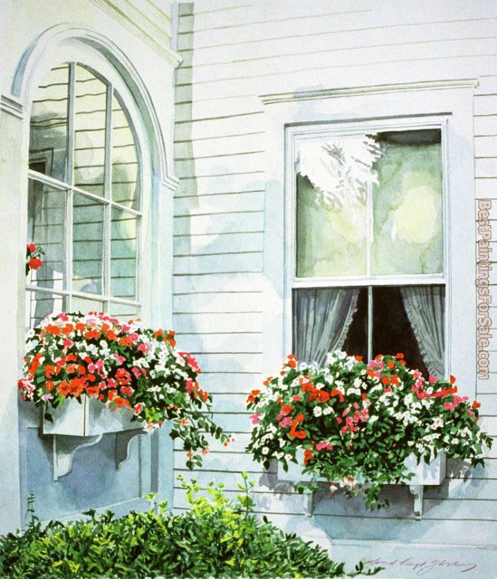 David Lloyd Glover Window Boxes Painting 50% off - iPaintingsforsale.com