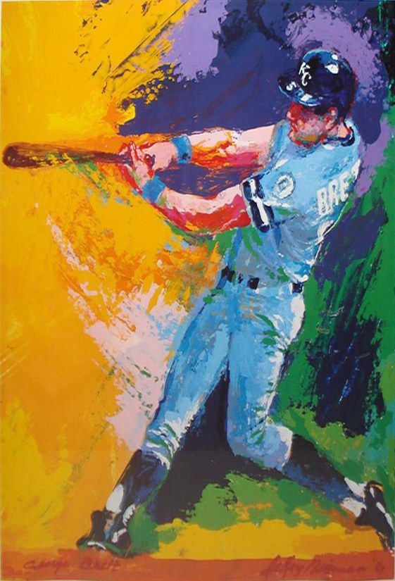Leroy Neiman George Brett Painting 50% off - iPaintingsforsale.com