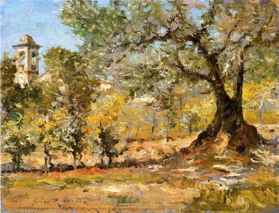 William Merritt Chase Olive Trees Florence Painting - iPaintingsforsale.com