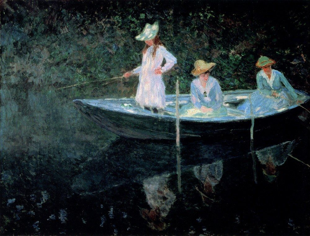 Claude Monet In The Rowing Boat Painting - iPaintingsforsale.com